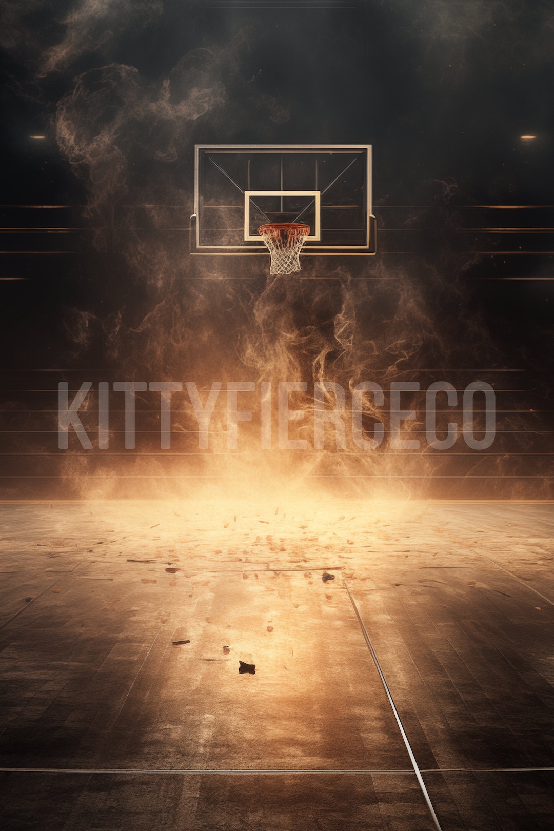 Basketball Digital Backdrop Basketball Court Hoop Digital Background ...