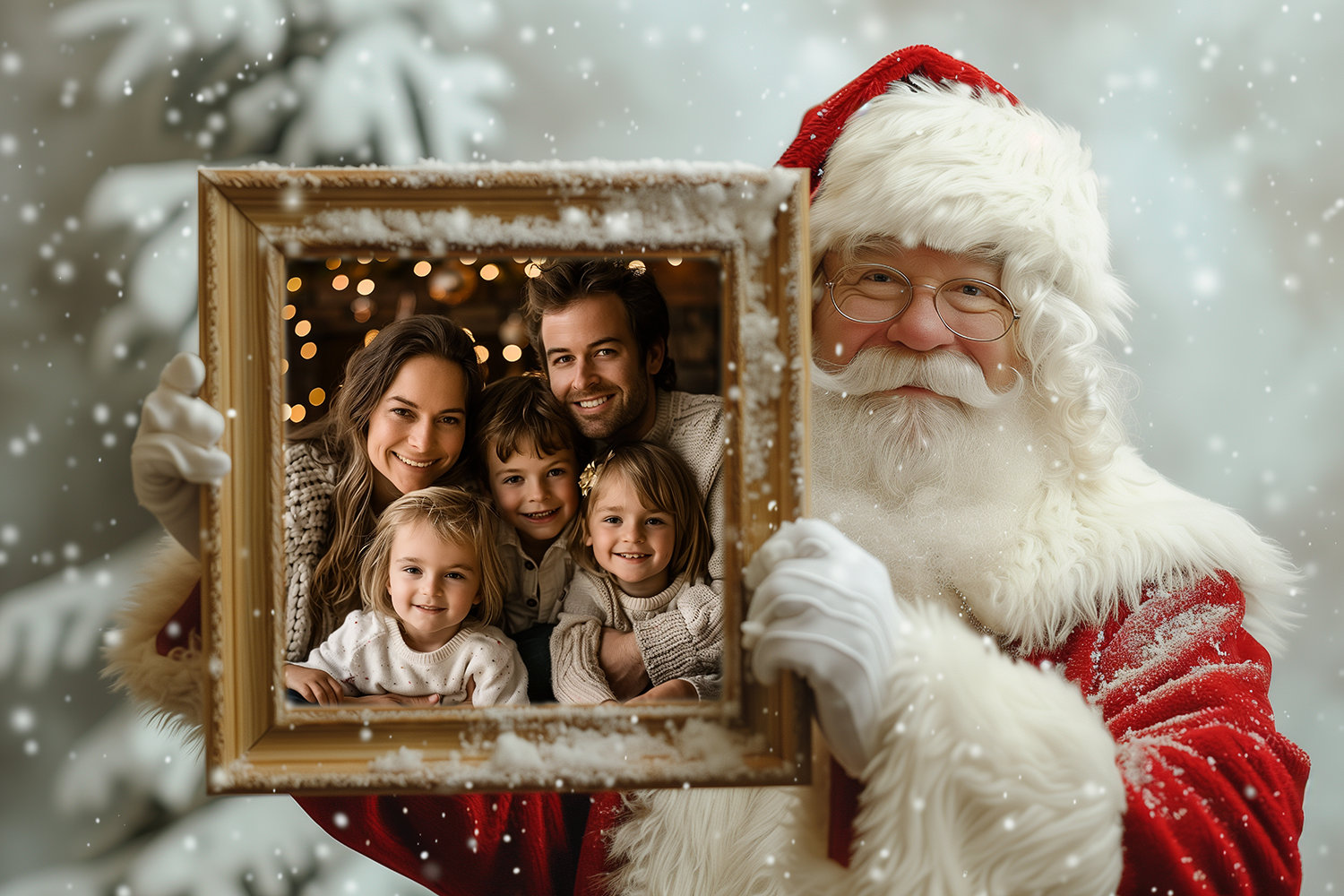 Santa Photo Frame Digital Backdrop Easy Custom Image Insert Digital ...