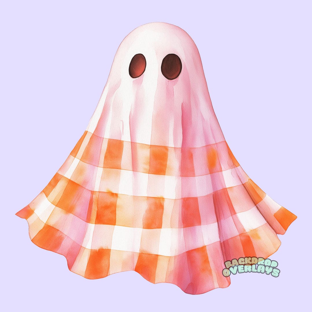 Plaid Ghost Halloween PNG Clipart Digital Tshirt Sublimation Design ...