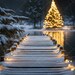 Snowy Lake Dock Christmas Digital Backdrop Winter Holiday Portrait ...