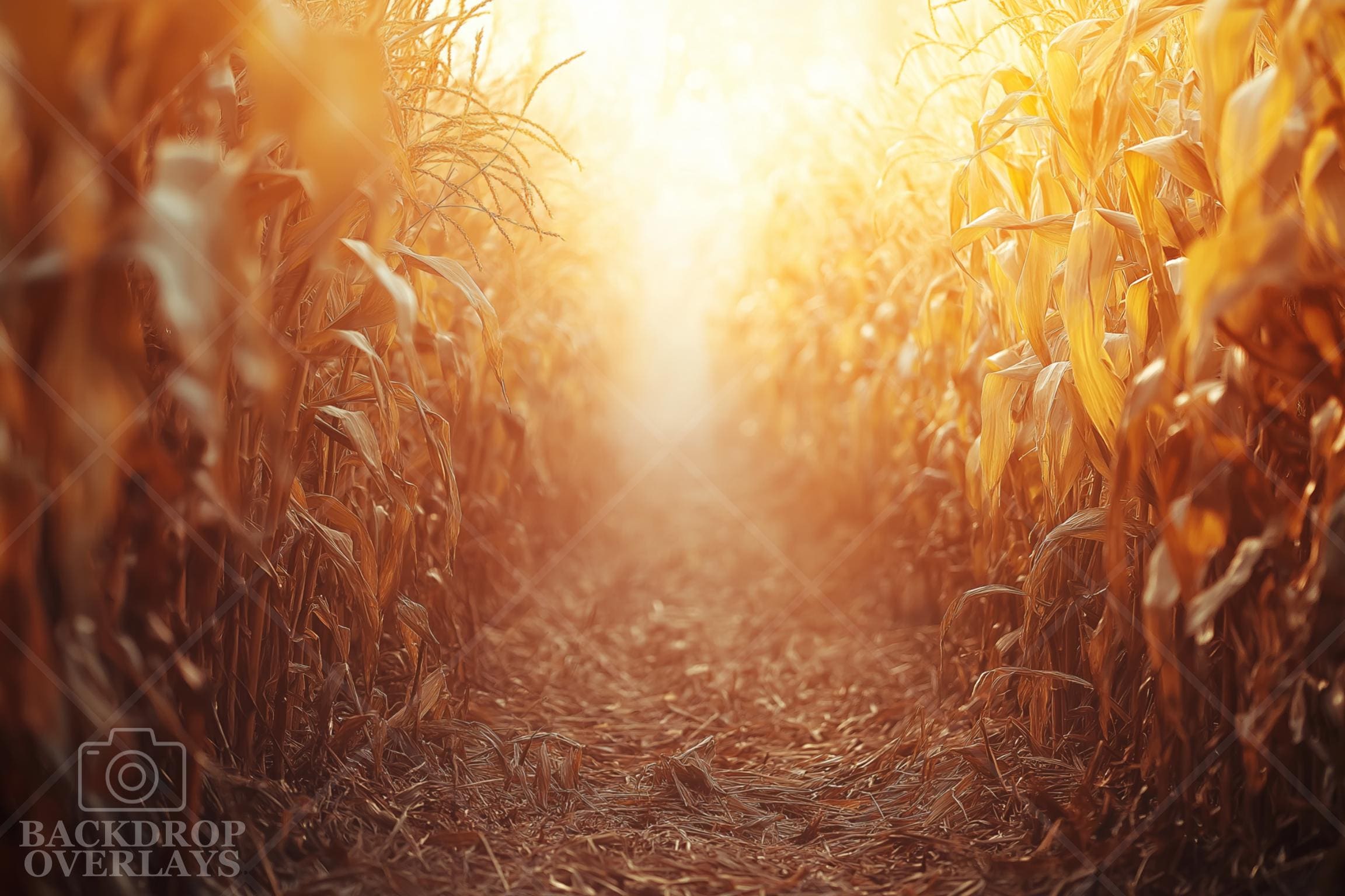 Autumn Cornfield Digital Backdrop Harvest Photography Background Studio ...