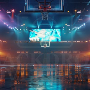 Basketball Digital Backdrop Basketball Court Digital Background ...