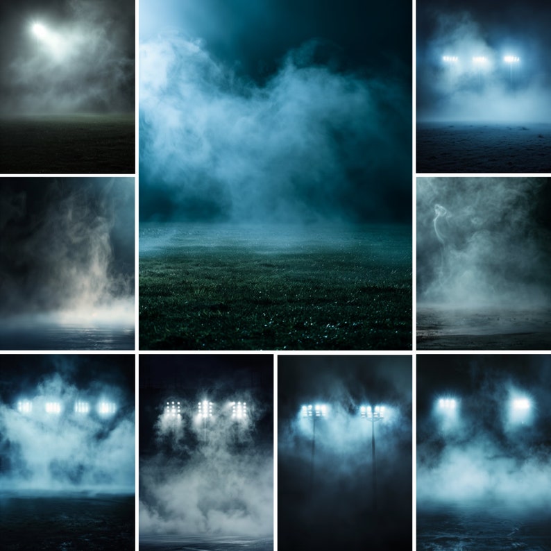 39 Sports Digital Backdrops Foggy Stadium Digital Backgrounds Sports ...