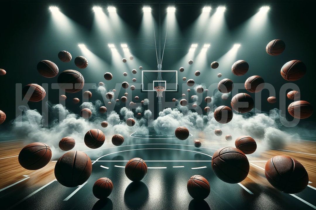 Basketball Digital Backdrop Sports Portrait Poster Backdrop With Fog ...