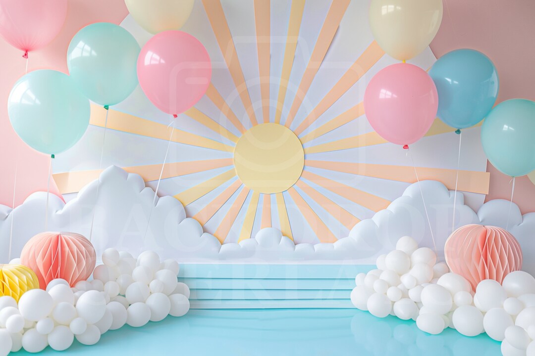 Cake Smash Digital Backdrop Studio Background Girls Boys First Birthday ...
