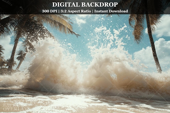 Beach Waves With Banner Backdrop