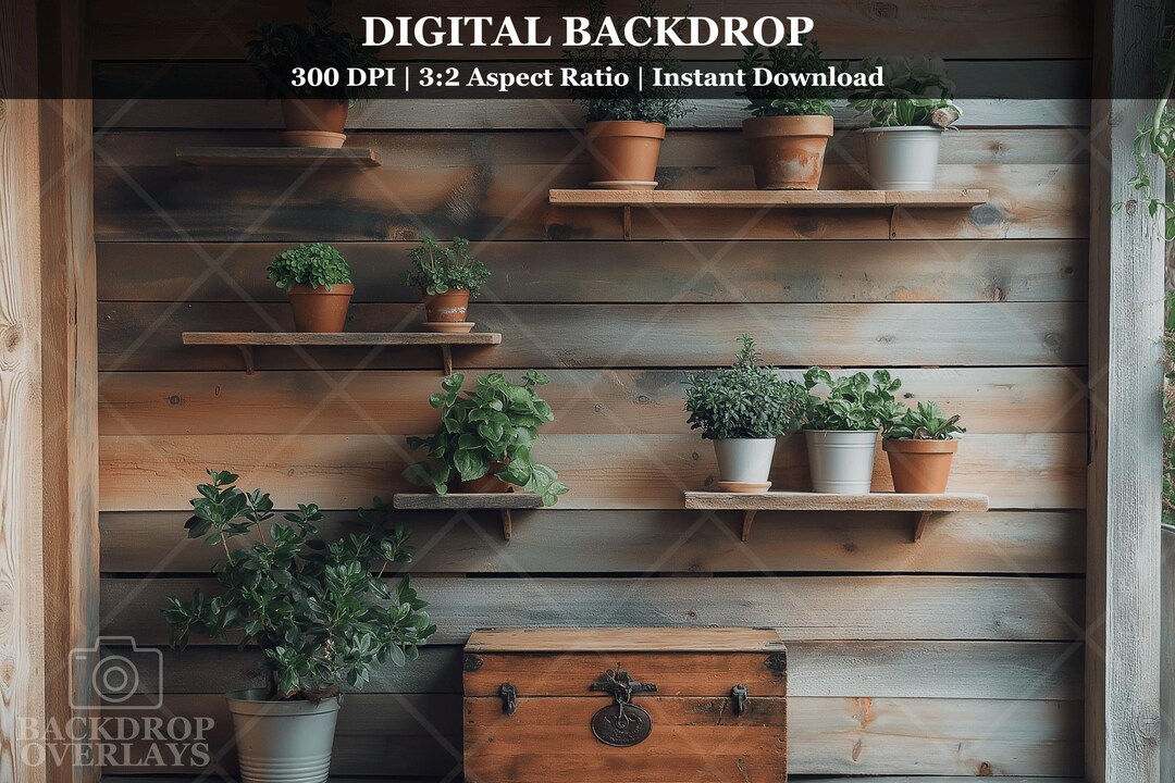 Home Digital Backdrop Rustic Botanical Virtual Meeting Background ...