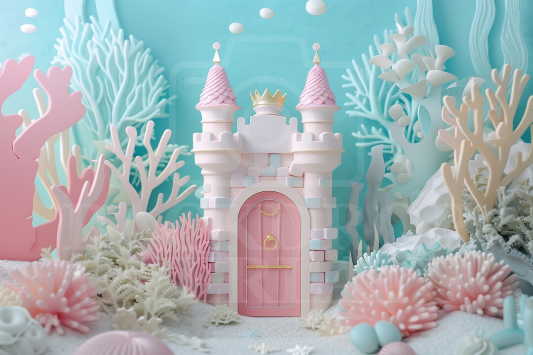 Underwater Digital Backdrop Mermaid Princess Fantasy Background Kids ...