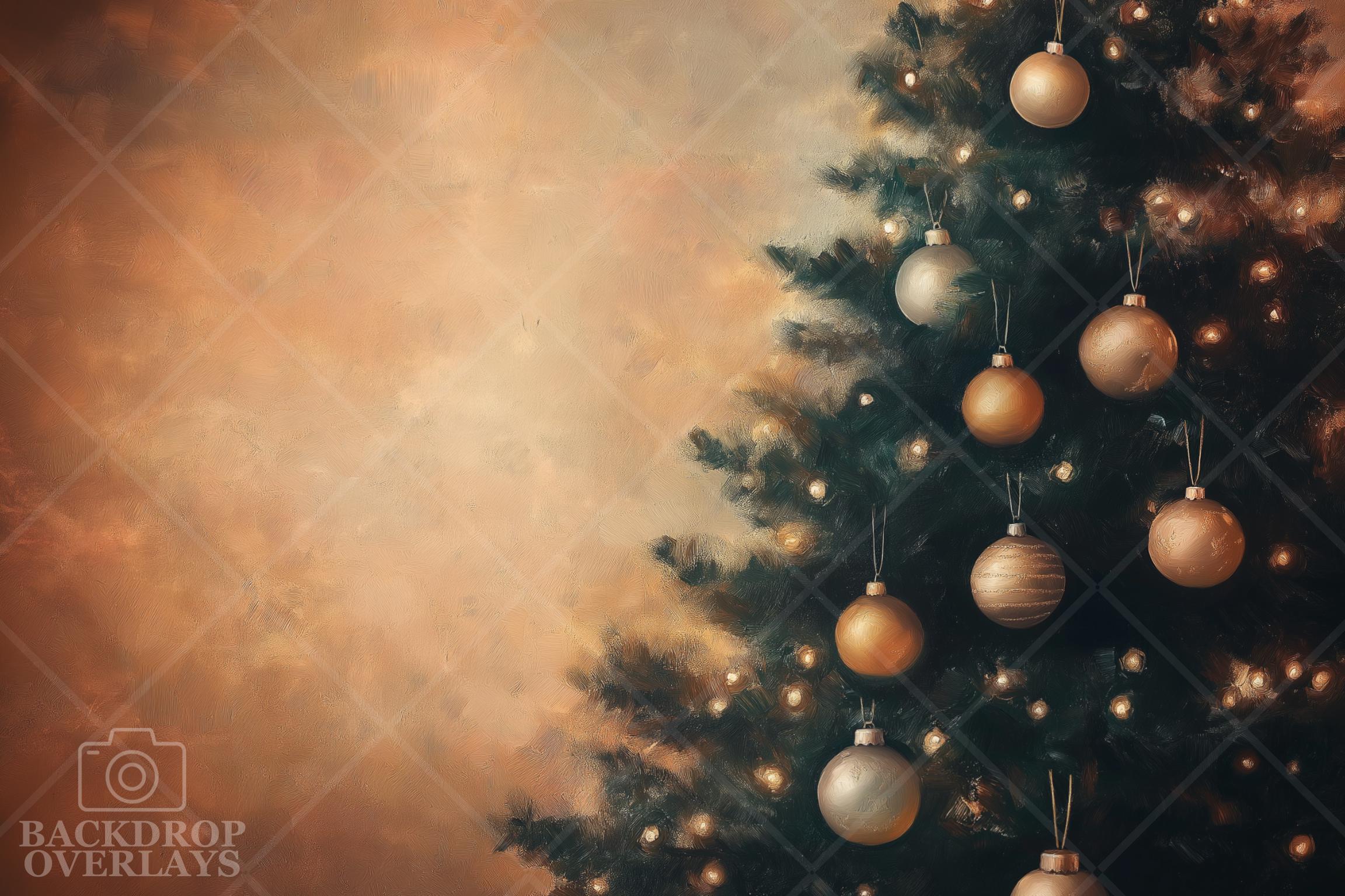 Old Master Christmas Tree Digital Backdrop Holiday Portrait Photography ...