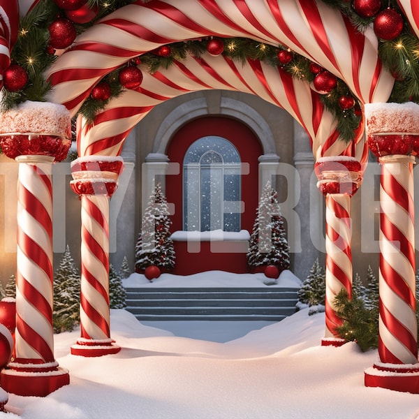 Candy Cane Backdrop - Etsy