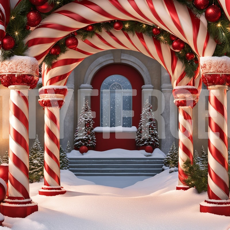 Candy Cane Backdrop - Etsy