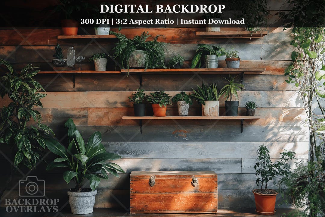 Home Digital Backdrop Rustic Botanical Virtual Meeting Background ...