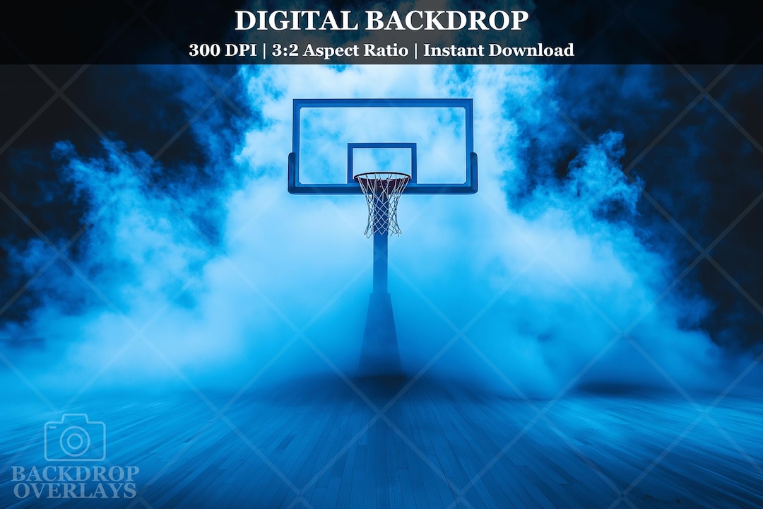 Blue Smoke Basketball Digital Backdrop Team Sports Photography ...