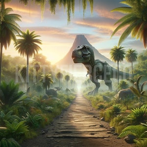 Dinosaur Digital Backdrops T Rex Jungle Jurassic Photography ...