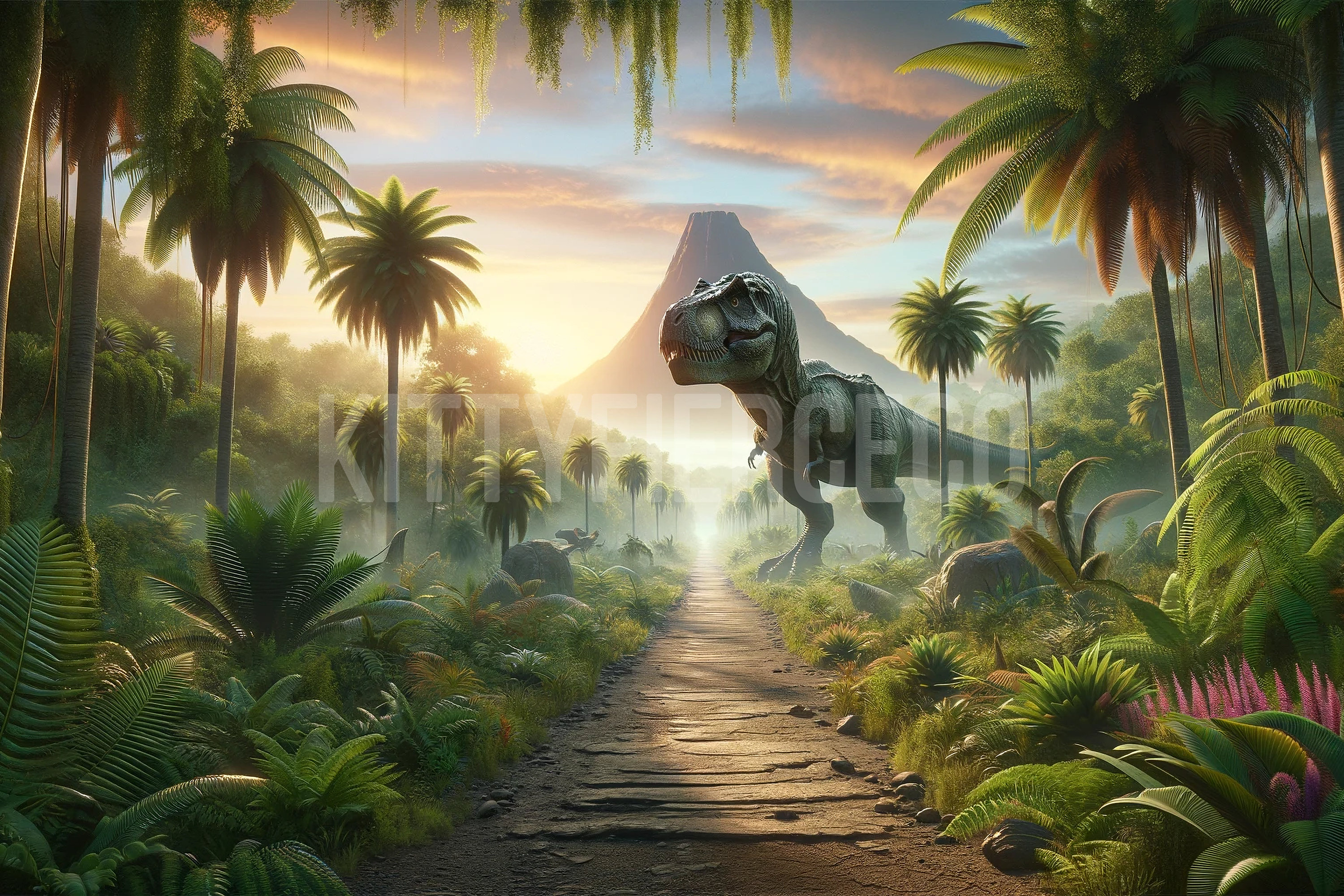 Dinosaur Digital Backdrops T Rex Jungle Jurassic Photography ...