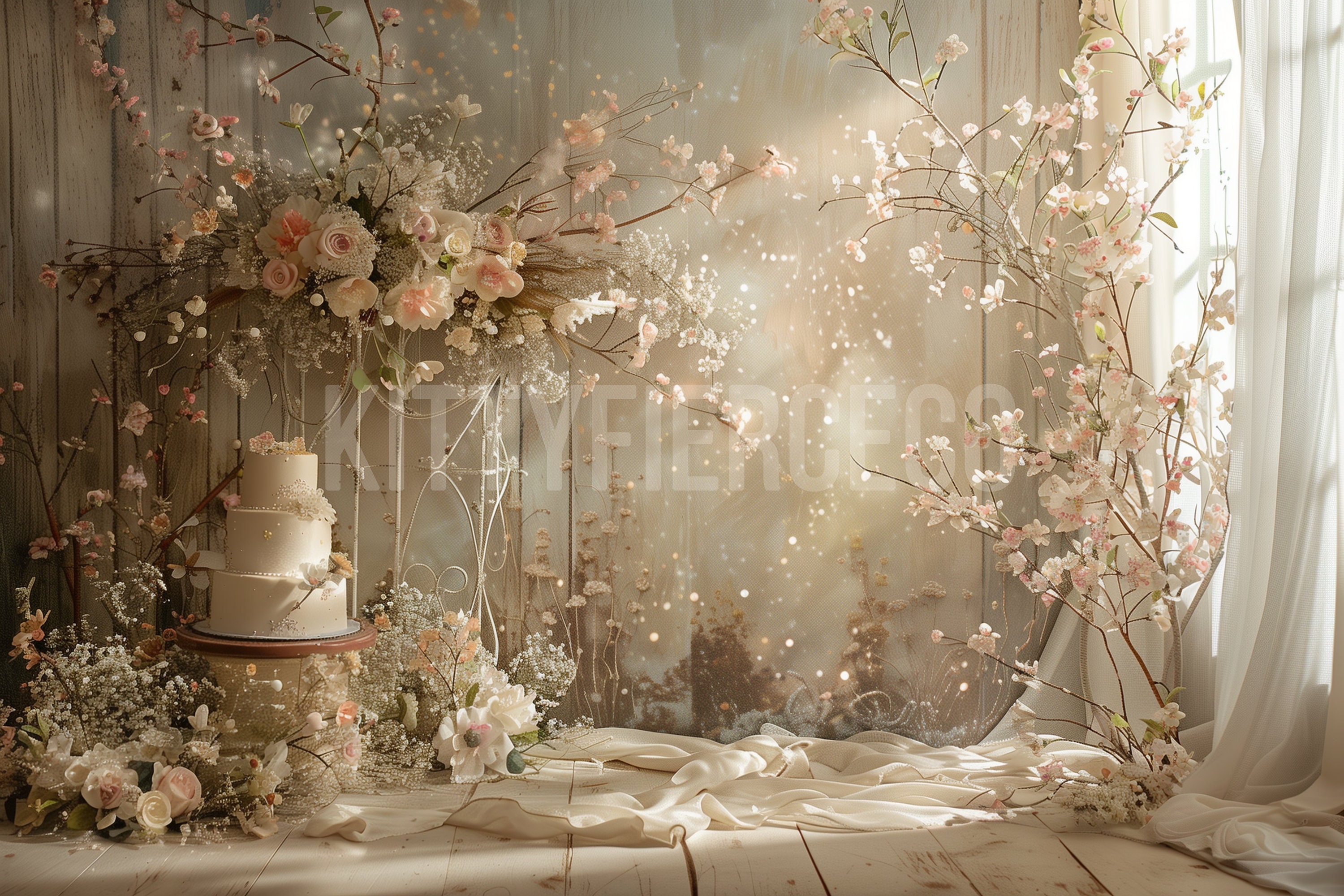 Cake Smash Digital Backdrop | Pink Digital Background for 1st Birthday ...