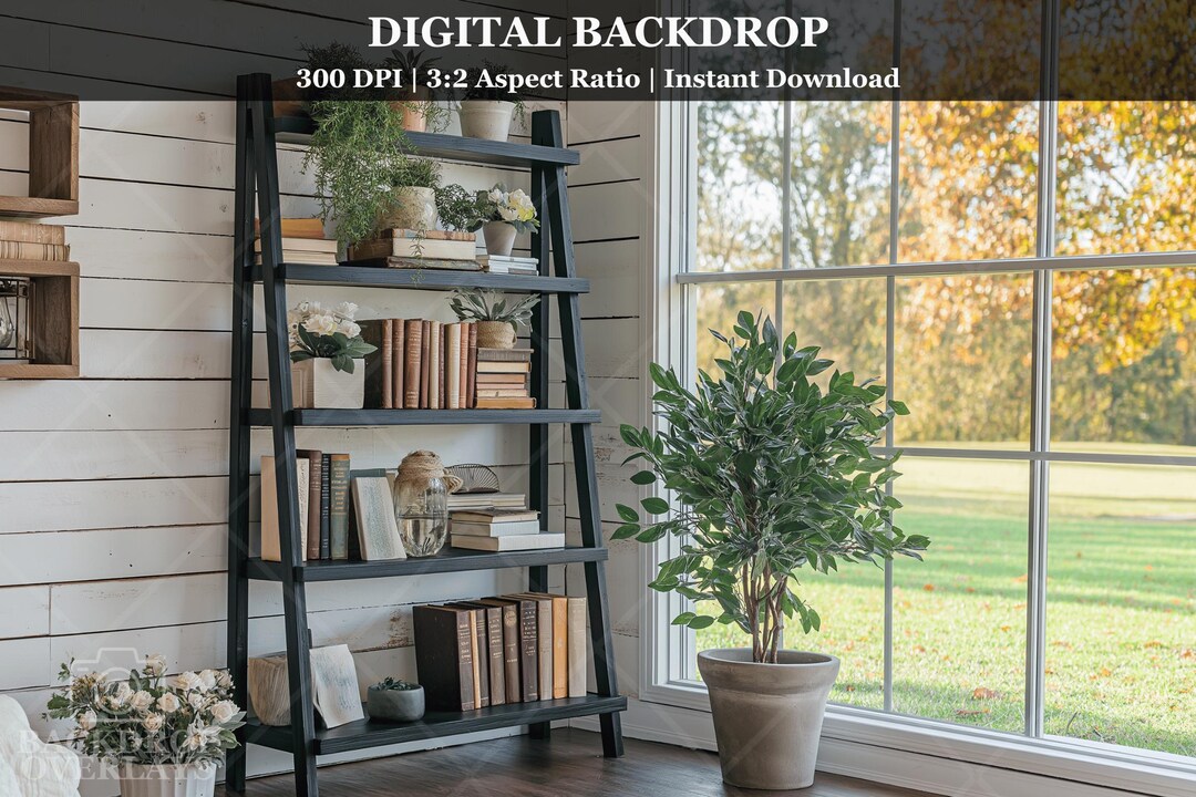 Home Digital Backdrop Rustic Botanical Virtual Meeting Background ...