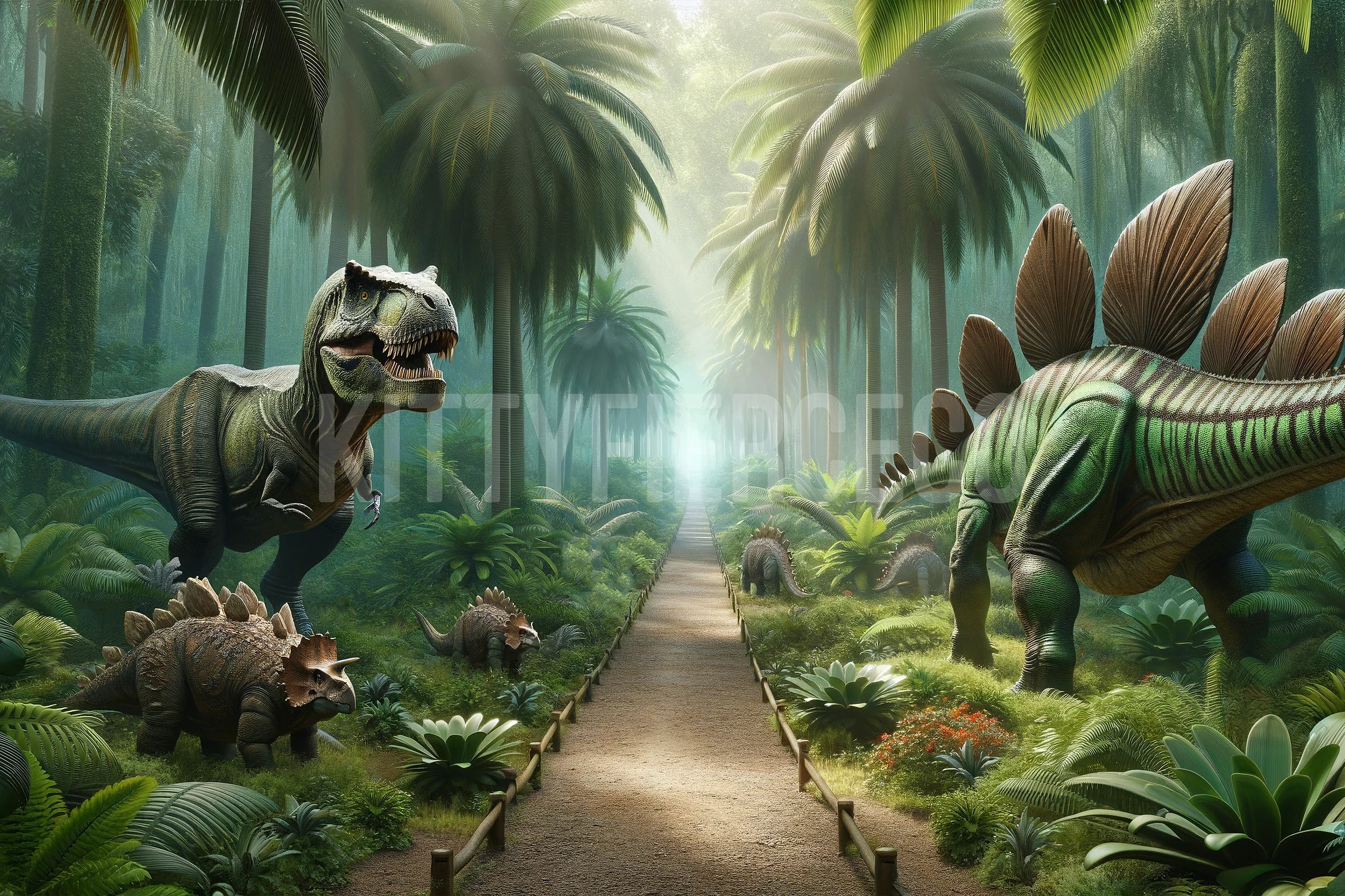 Dinosaur Digital Backdrops T Rex Jungle Jurassic Photography ...