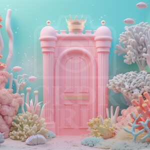 Underwater Digital Backdrop Mermaid Princess Fantasy Background Kids ...
