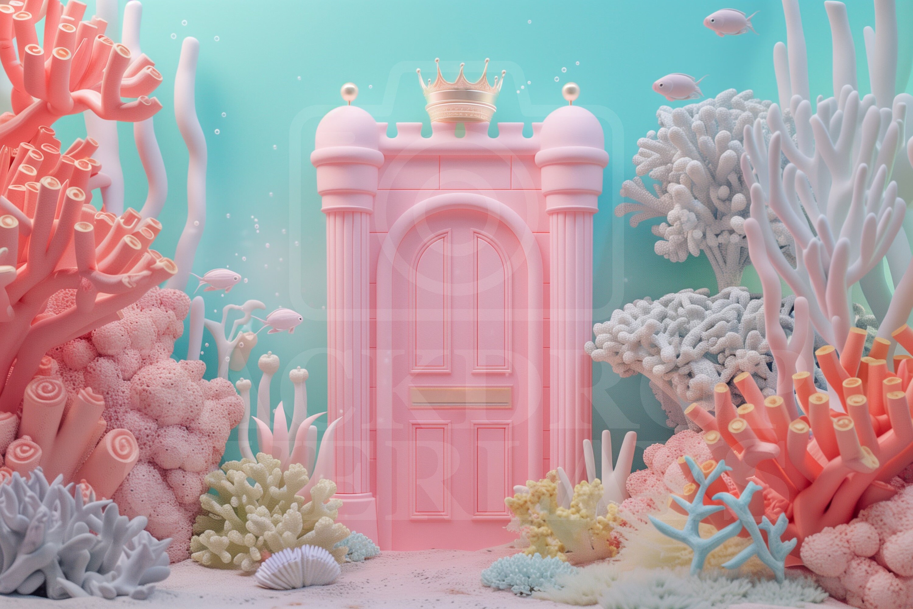 Underwater Digital Backdrop Mermaid Princess Fantasy Background Kids ...