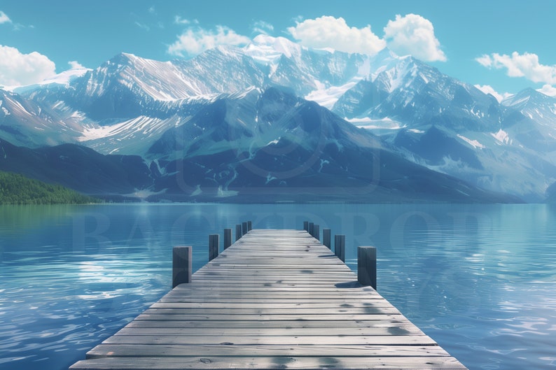 Summer Lake Digital Backdrop Lakeside Scenic Digital Background Outdoor ...
