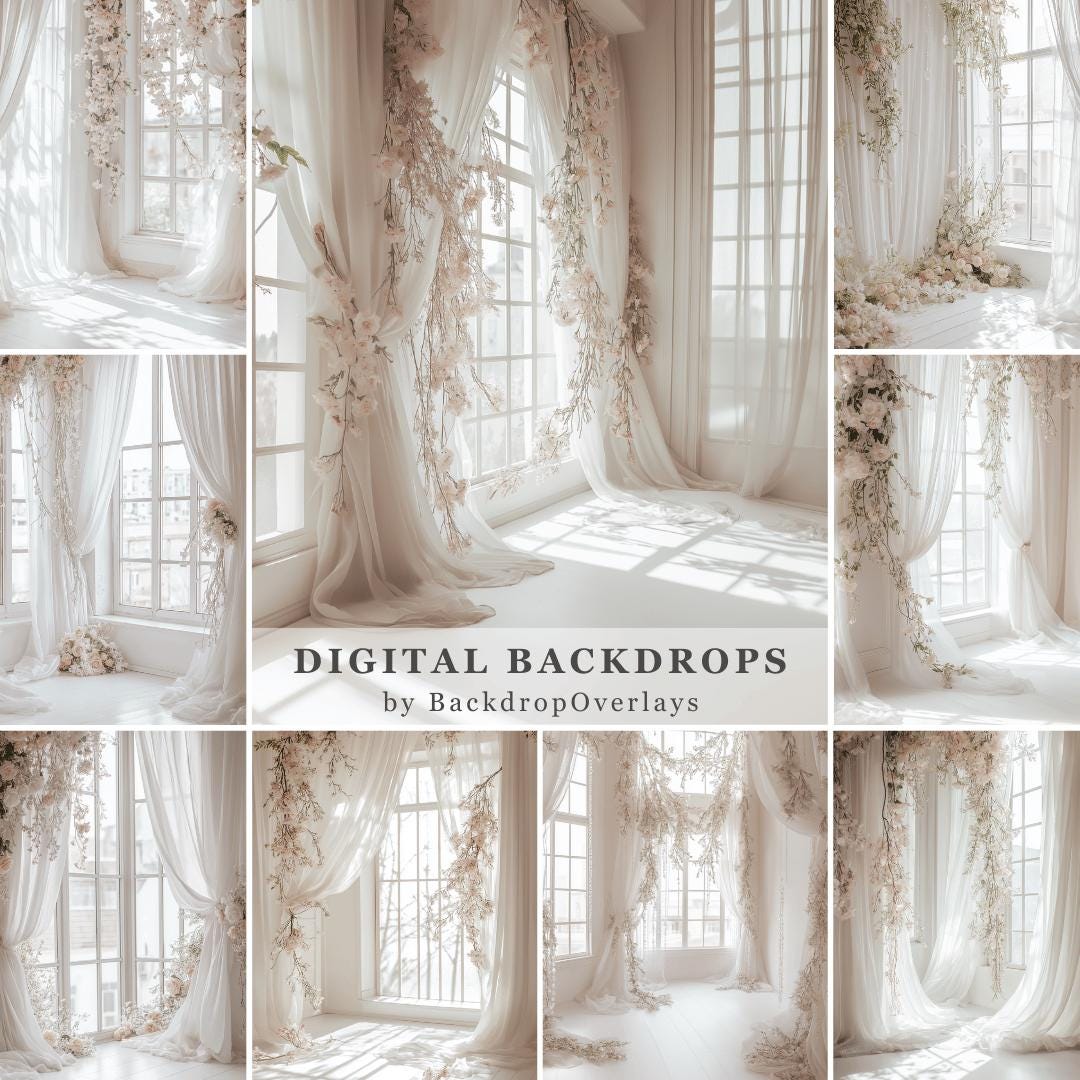 Backlit Window Light Digital Backdrops Vertical Portrait Set Maternity ...