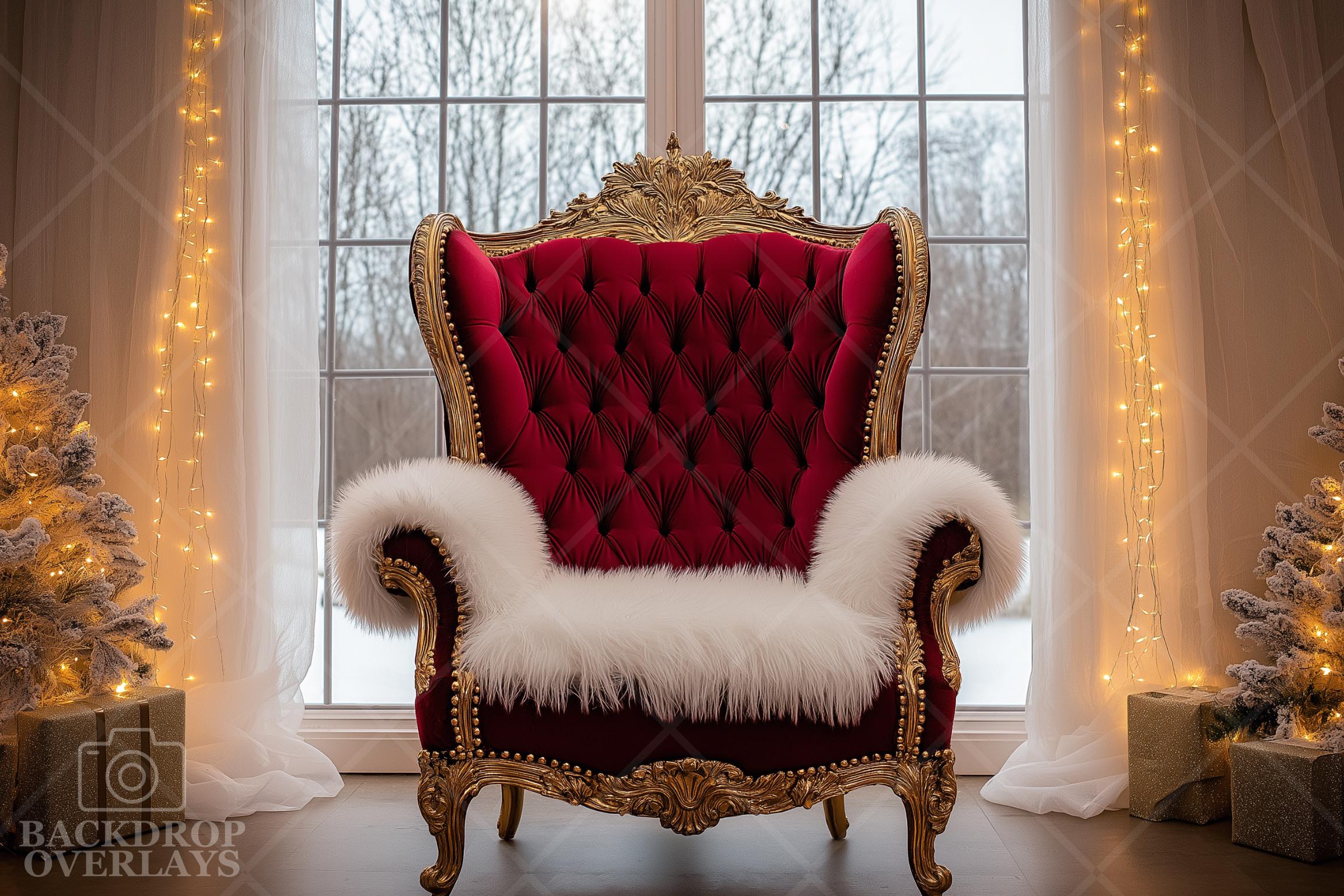Royal Christmas Throne Digital Backdrop Festive Portrait Studio ...