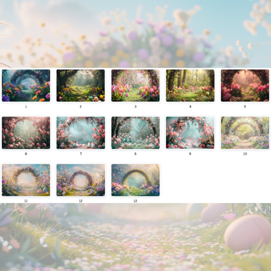Easter Digital Backdrops Spring Floral Photography Backgrounds ...
