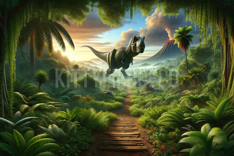 Dinosaur Digital Backdrops T Rex Jungle Jurassic Photography ...