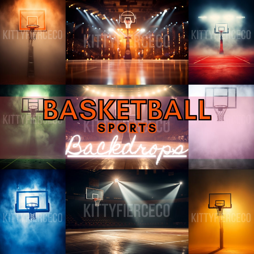 Basketball Digital Backdrop Bundle Sports Poster Digital Backgrounds ...