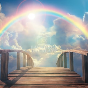 Rainbow Bridge Pet Memorial Digital Backdrop Set Pet Portrait ...