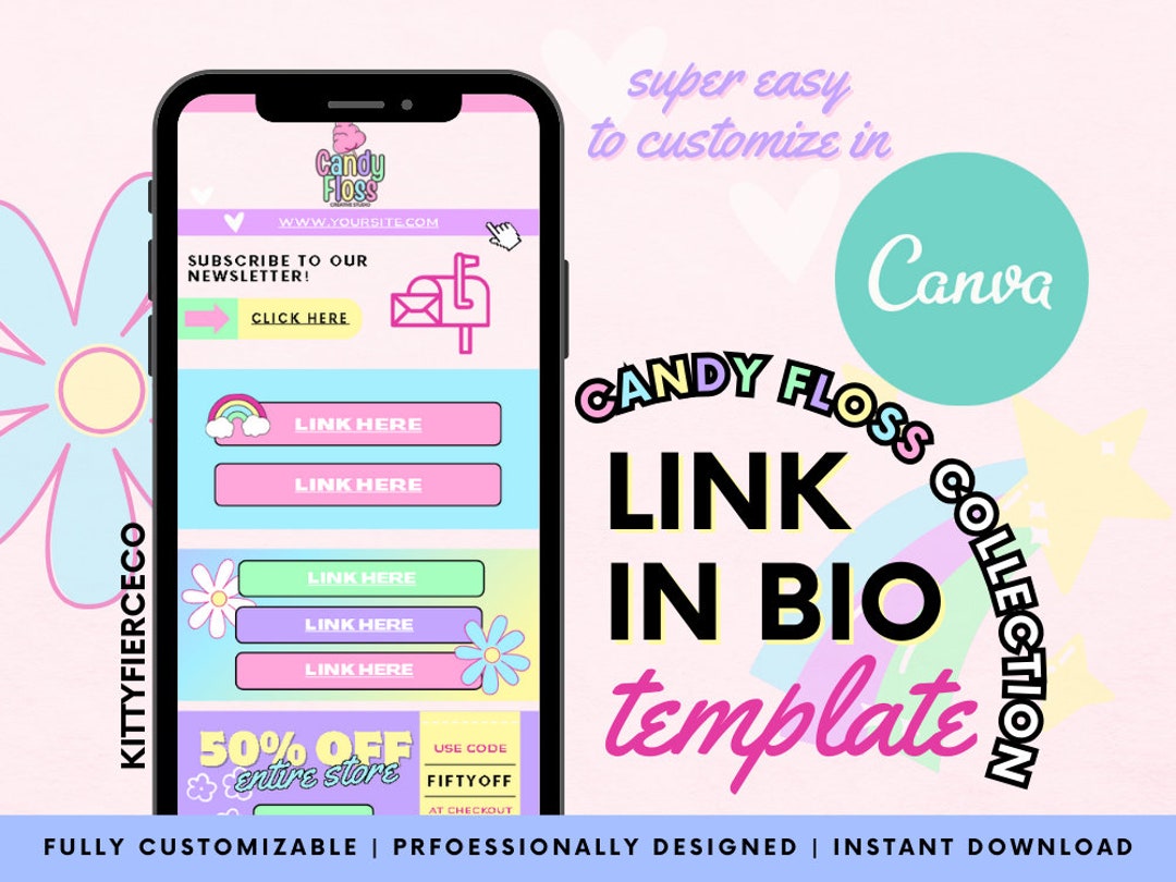 Link in Bio Template for Canva Pastel Small Business Links Website ...