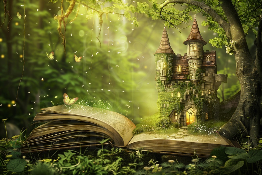 Fairytale Book Digital Backdrop Magical Enchanted Forest Digital ...