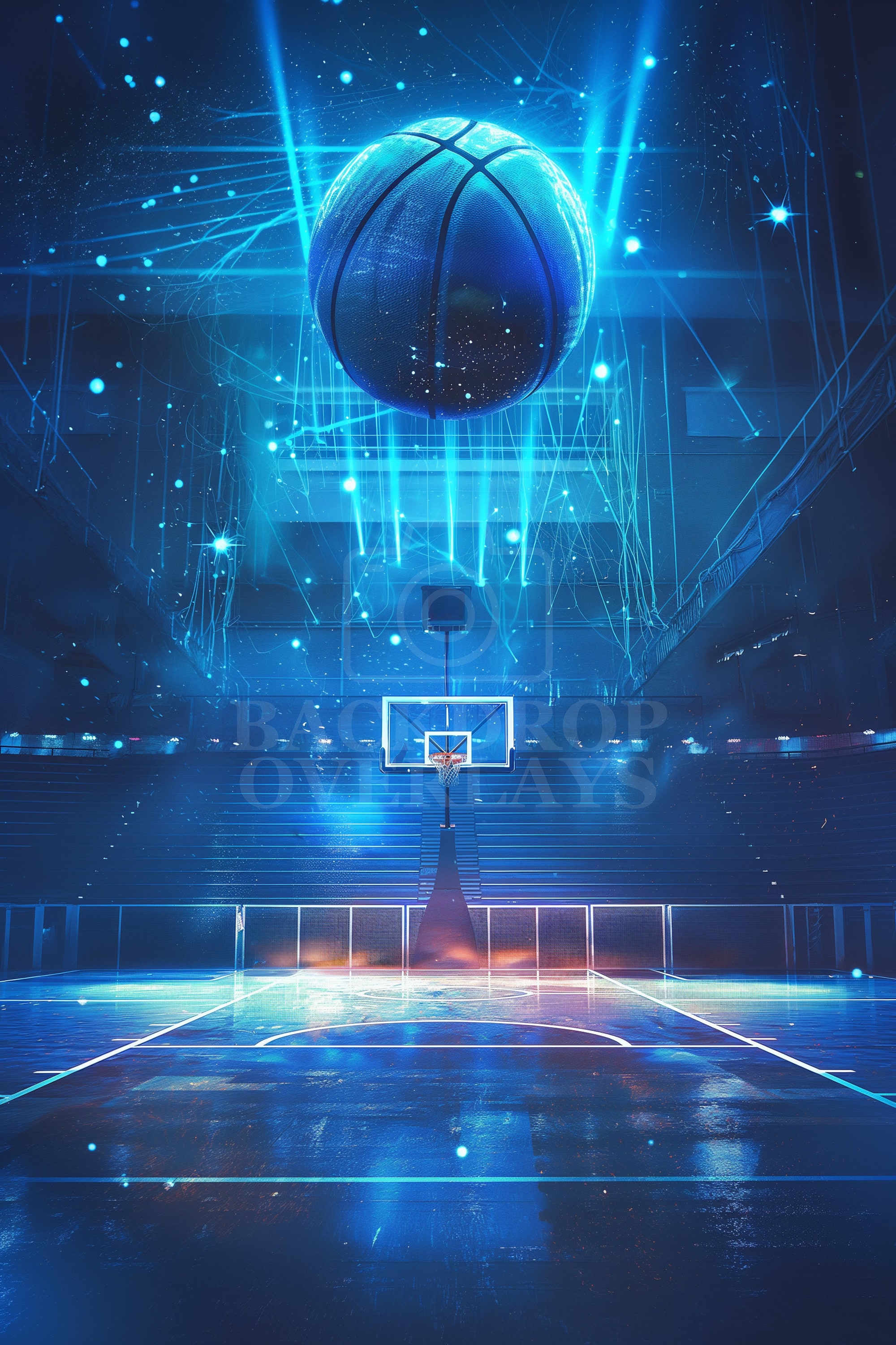 Basketball Digital Backdrop Sports Poster Background Custom Senior ...