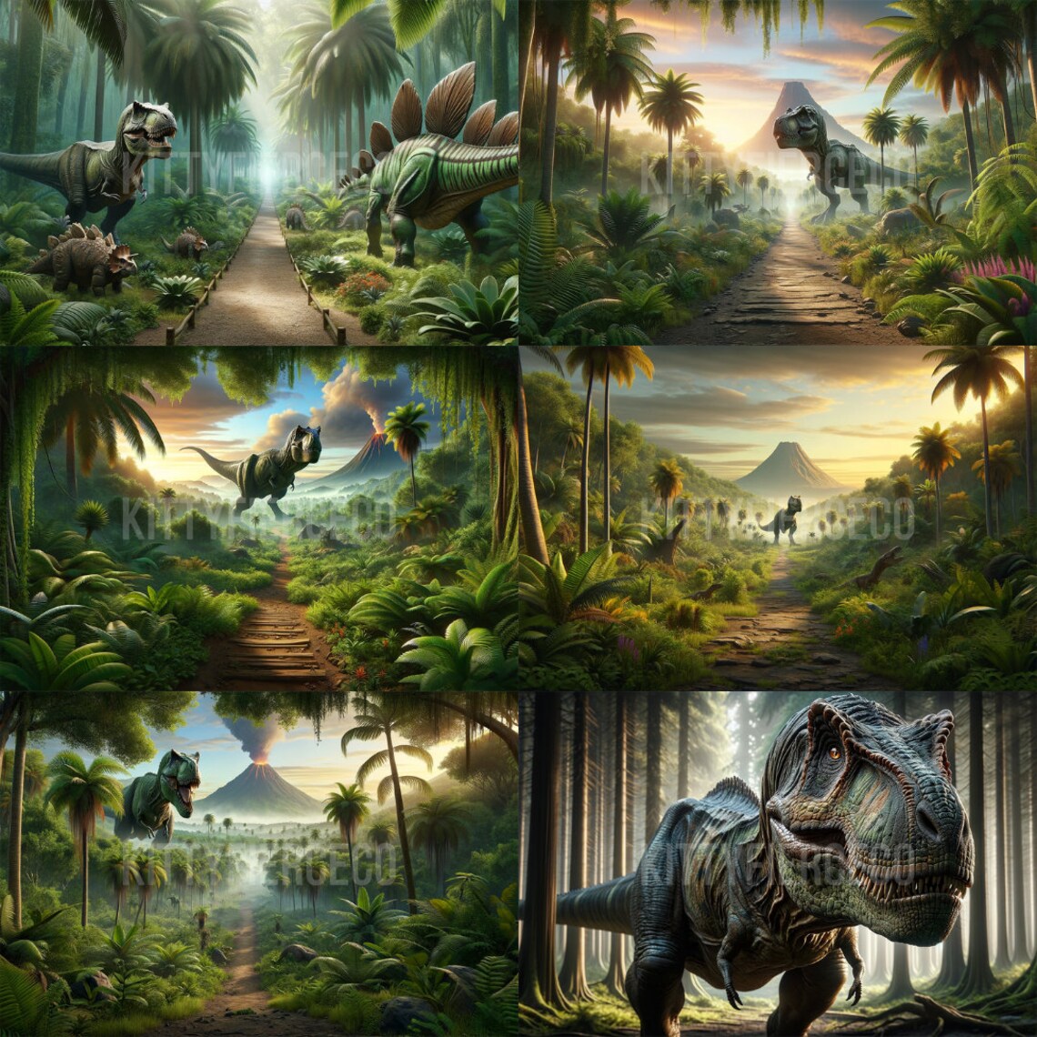 Dinosaur Digital Backdrops T Rex Jungle Jurassic Photography ...