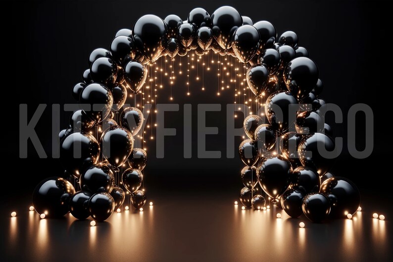 Digital Backdrop Spooky Halloween Balloon Arch Digital Background ...