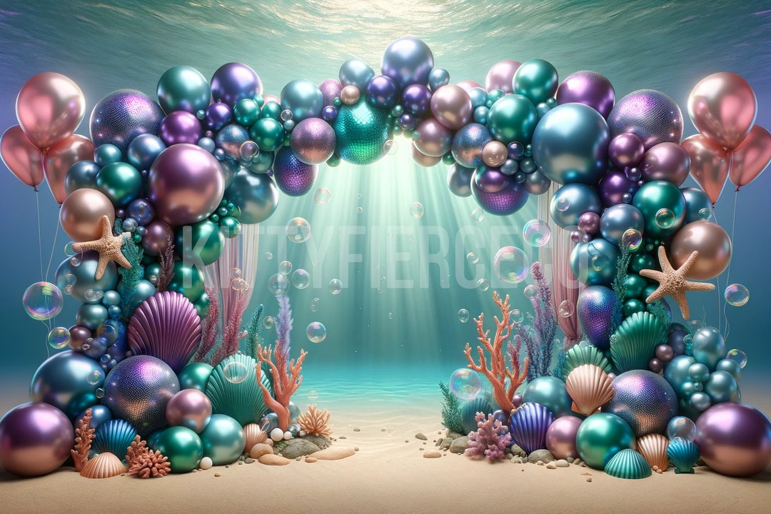 Mermaid Digital Backdrop Underwater Digital Background Fairytale ...
