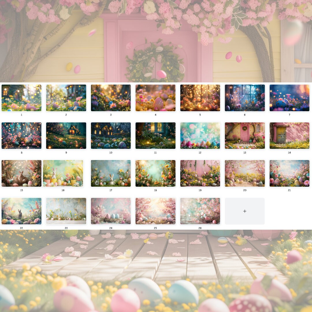 Easter Whimsy Digital Backdrops Spring Bunny Photography Backgrounds ...