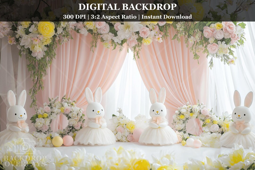 Easter Digital Backdrop Digital Background Spring Kids Portrait Studio ...