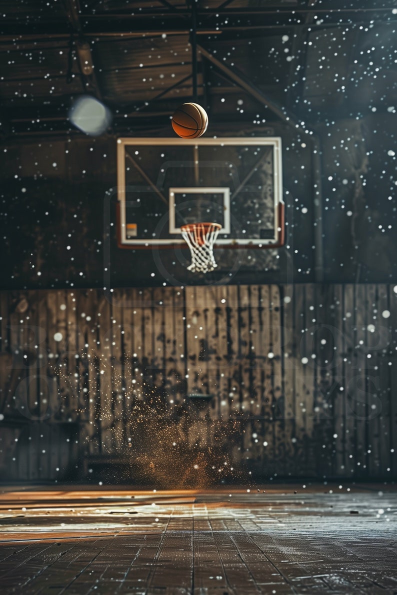Basketball Digital Backdrop Basketball Hoop Digital Background ...