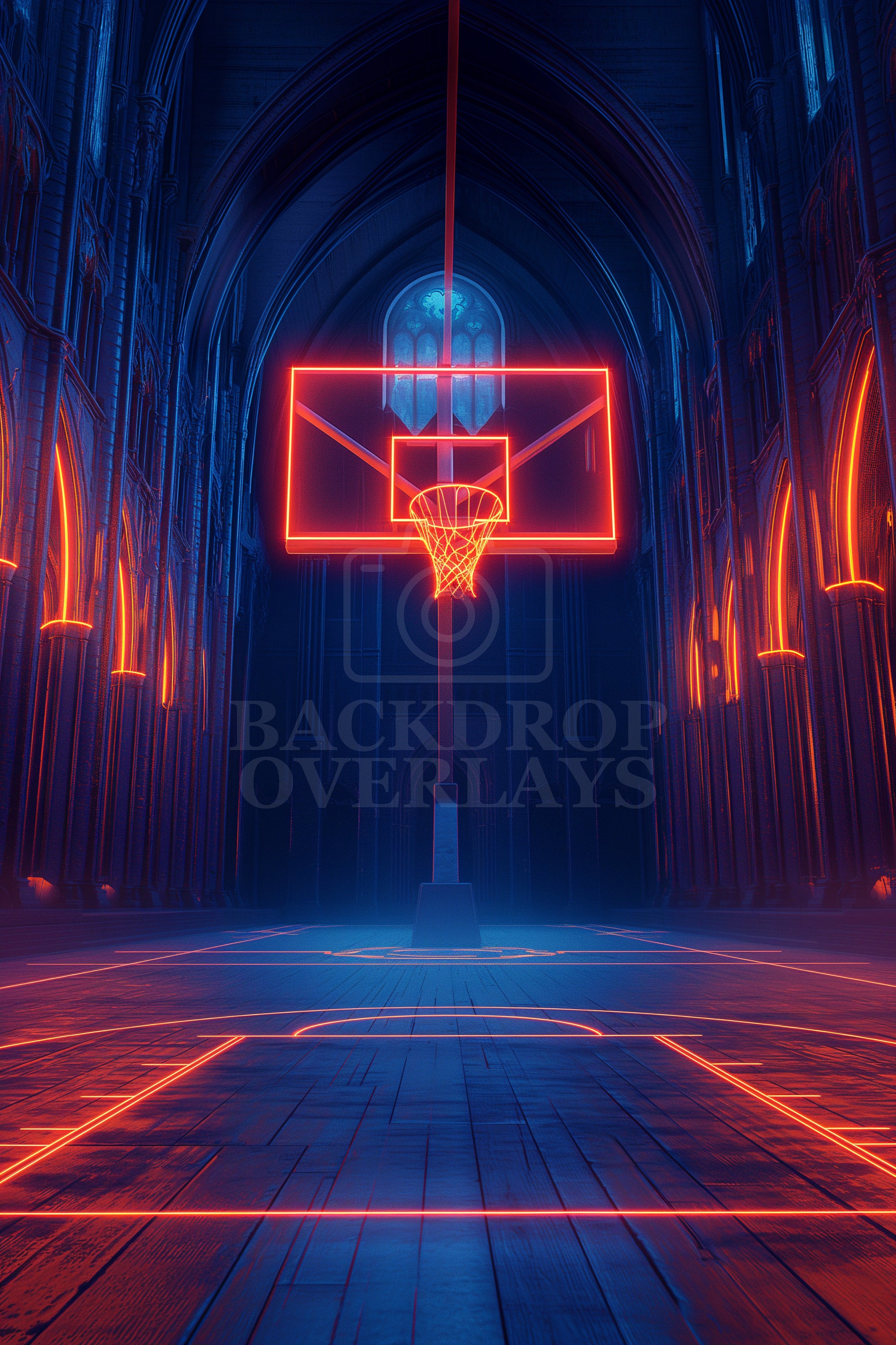 Basketball Digital Backdrop Sports Poster Background Custom High School ...