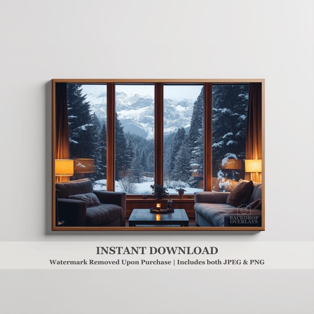 Cozy Home Digital Backdrop Rustic Winter Virtual Meeting Background ...