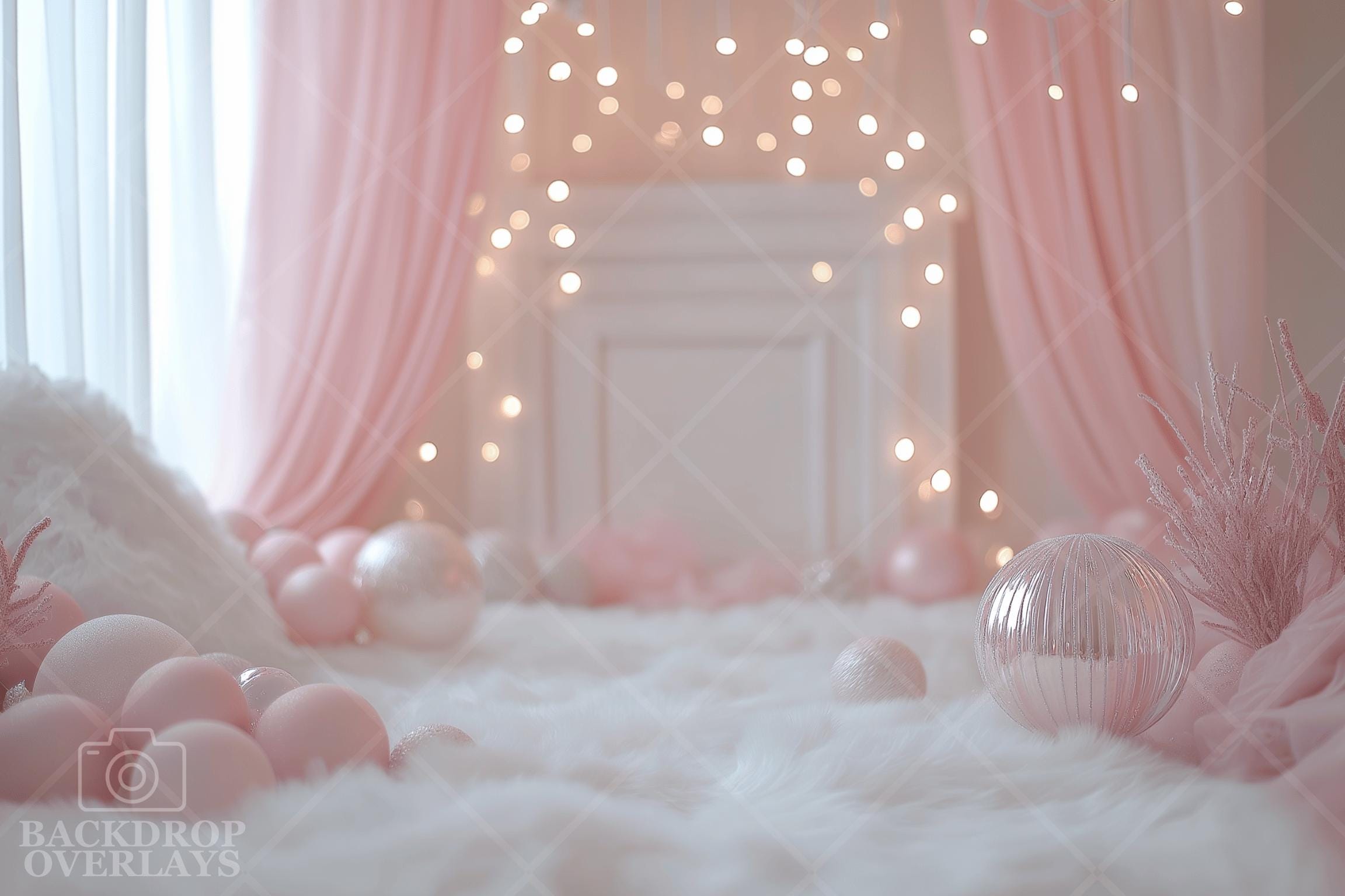 Soft Pink Christmas Digital Backdrop Elegant Holiday Photography ...