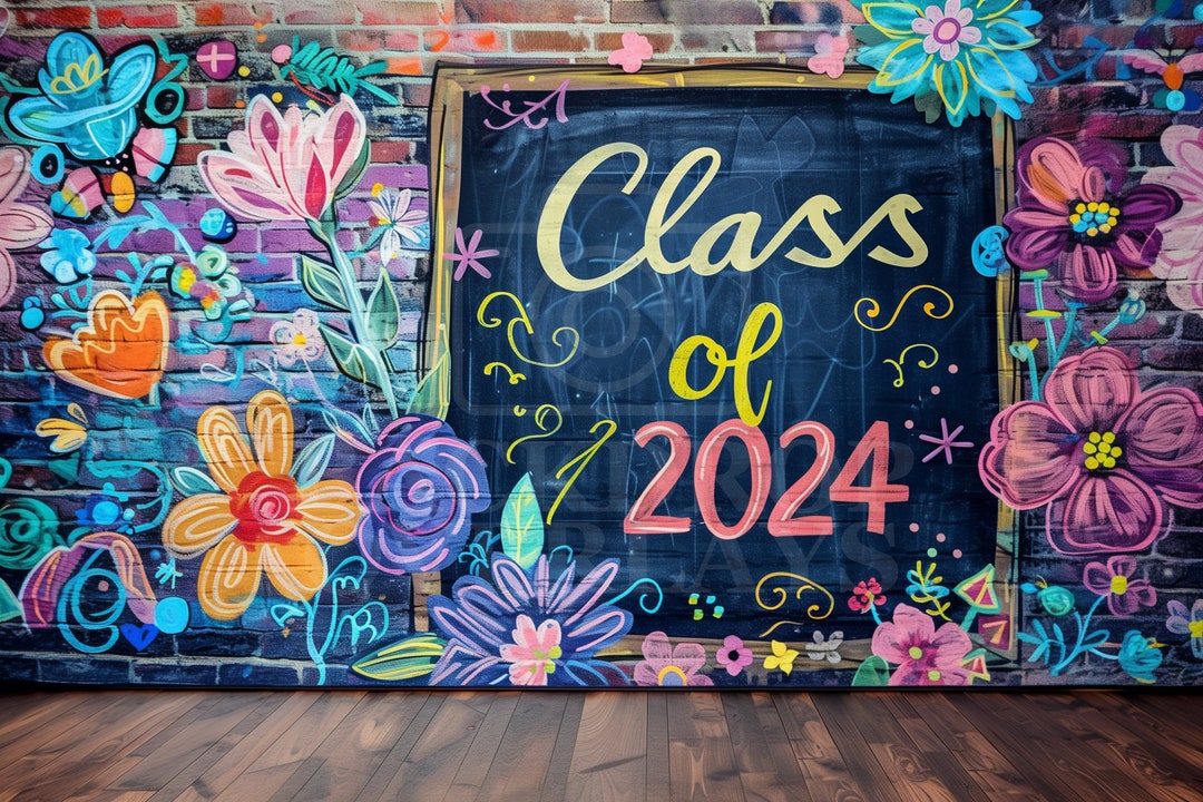 Graduation Digital Backdrop Senior Year Class of 2024 Background Grad ...