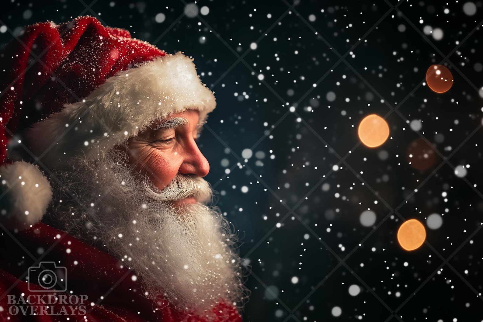 Santa Claus Christmas Digital Backdrop Holiday Portrait Photography ...