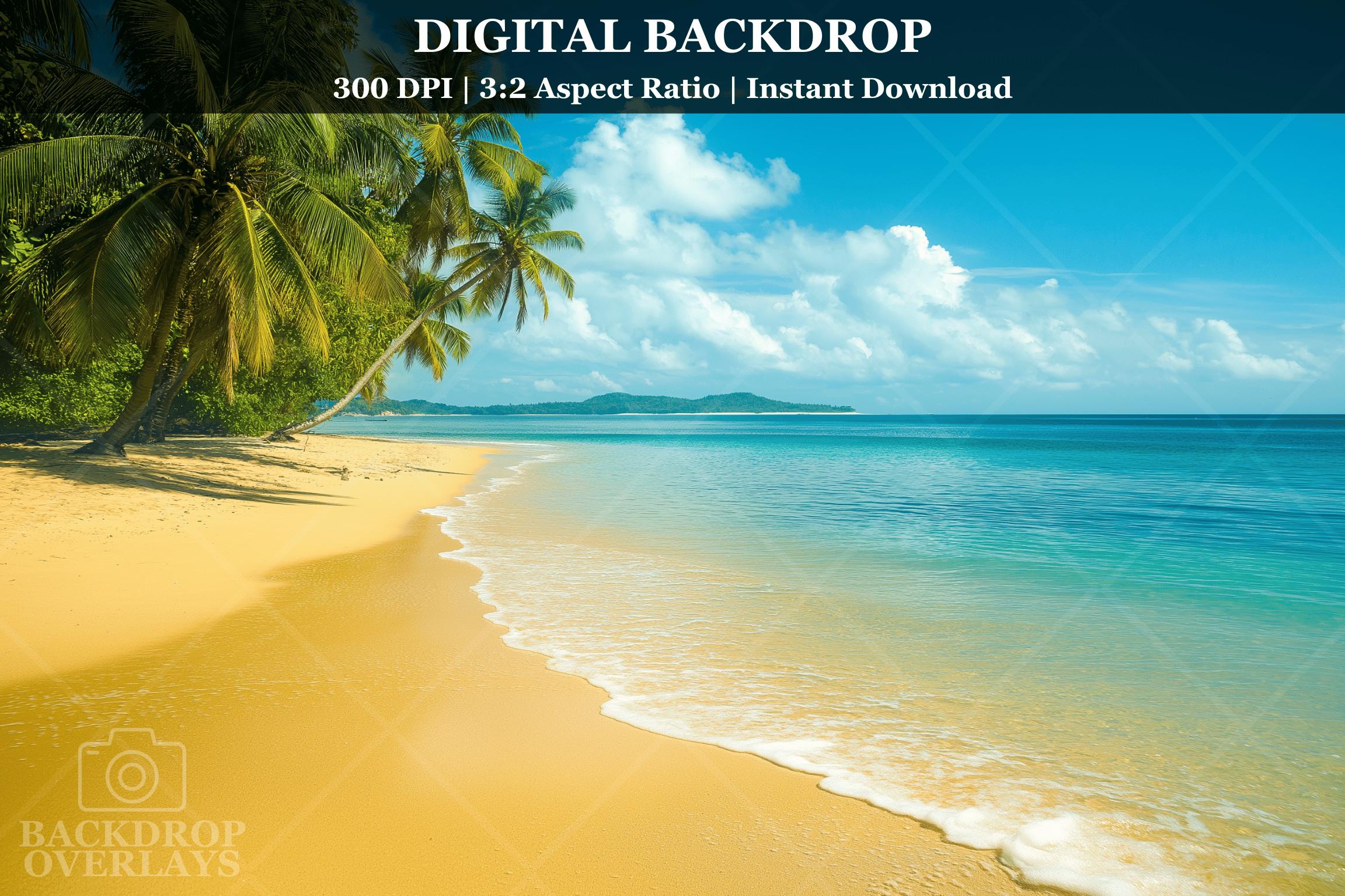 Summer Beach Digital Backdrop Tropical Summer Vacation Photography ...