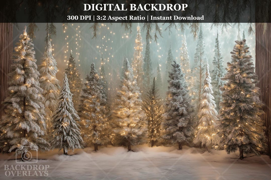 Christmas Tree Digital Backdrop Studio Photography Portrait Background ...