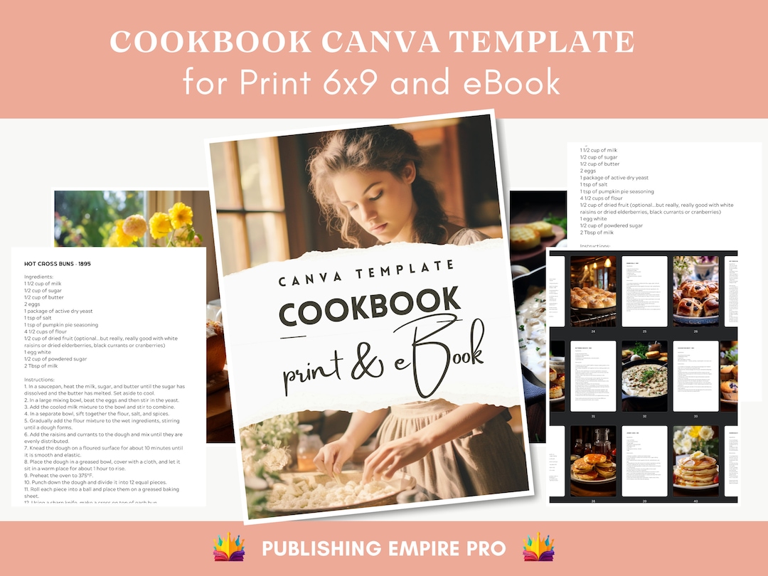 Cookbook Canva Template: 70+ Recipe Pages, 6x9 Print & Digital - Etsy