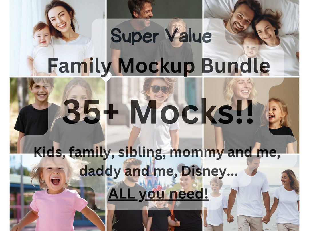 Family Shirts Mockup Bundle, Family Mockup Family Bella Canvas 3001 ...