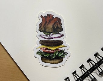 Burger Vinyl Sticker Fast Food Hamburger Luggage Suitcase Sticker ...